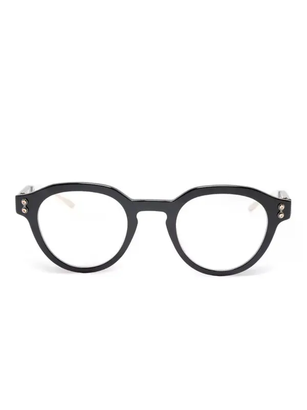 AKONI Wise Three Round Frame Glasses - Black