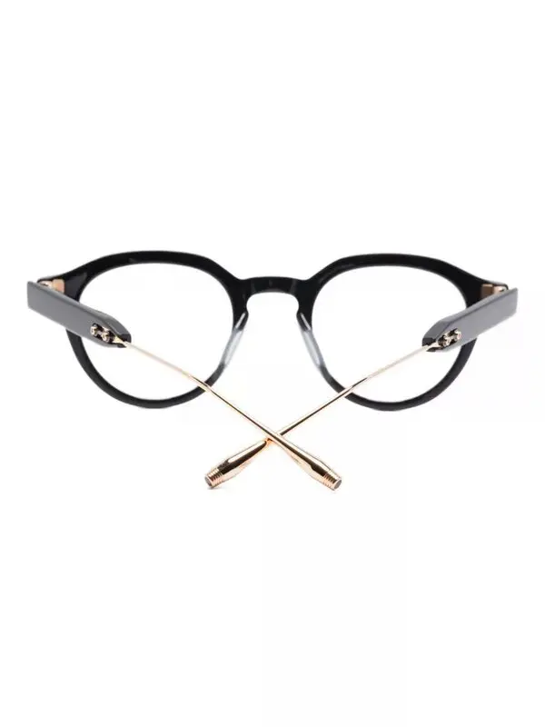 AKONI Wise Three Round Frame Glasses - Black