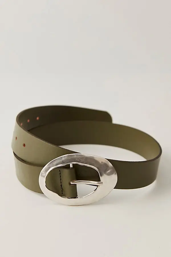 Free People Margo Leather Belt - Keepsake Clover