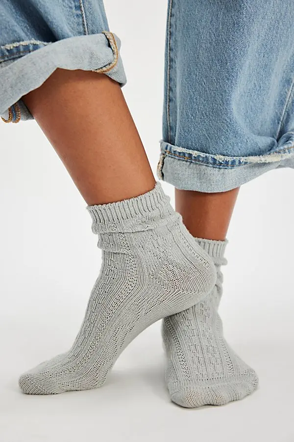 Free People Essential Crew Socks - Grey