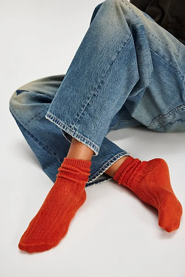 Free People Essential Crew Socks - Terra Cotta