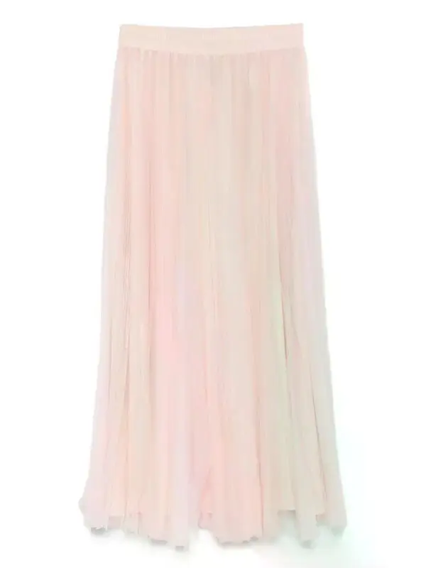 STYLAND Pleated Tulle Midi Skirt - Pink