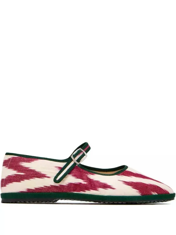 CAPULETTE Ikat-pattern Ballerina Flats - Red