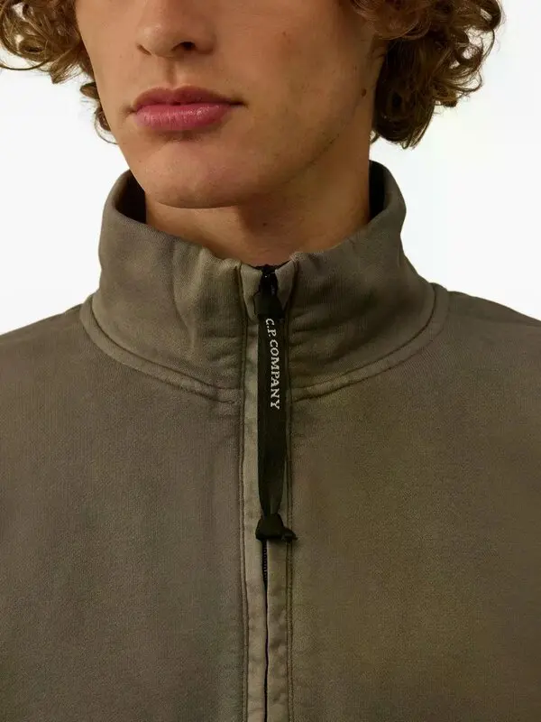 C.P. COMPANY Half-zip Lens-pocket Sweatshirt - Brown