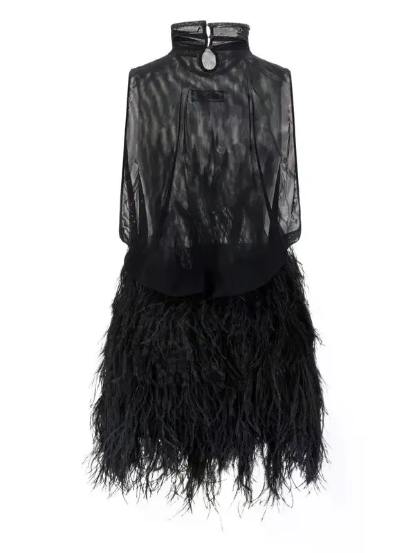 Attico Feather-embellished Mini Dress