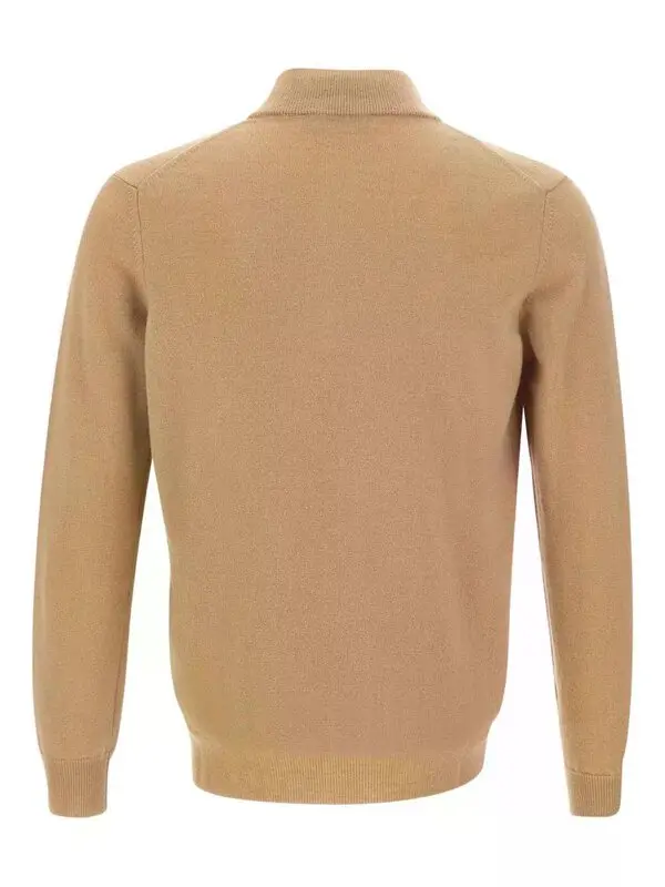 KANGRA Half-zip High-neck Wool Sweater - Neutrals