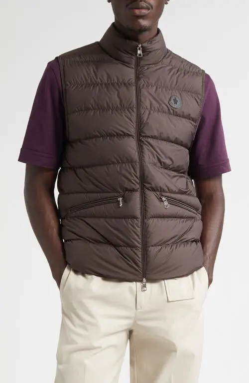 Moncler Treompan Down Puffer Vest - Brown
