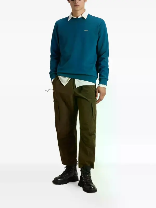 Woolrich Logo Interlock Crew-neck Sweater - Blue
