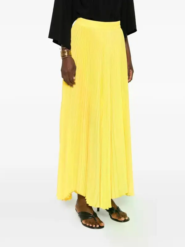 STYLAND Pleated Maxi Skirt - Yellow