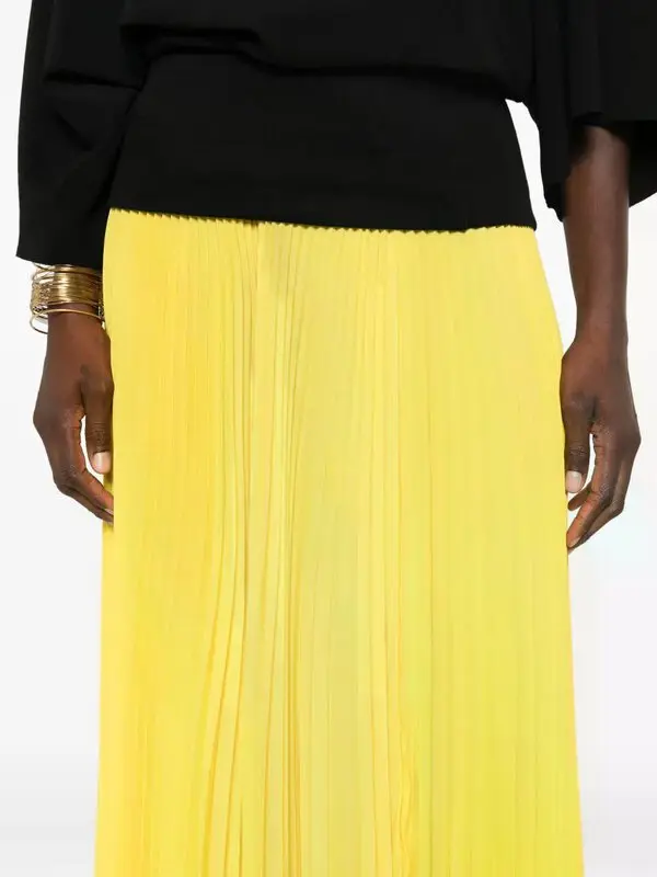 STYLAND Pleated Maxi Skirt - Yellow
