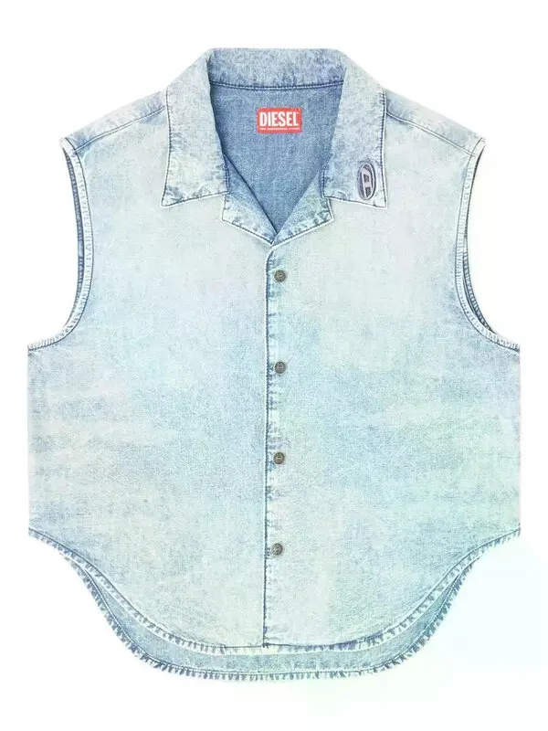 DIESEL® Logo-embroidered Denim Vest