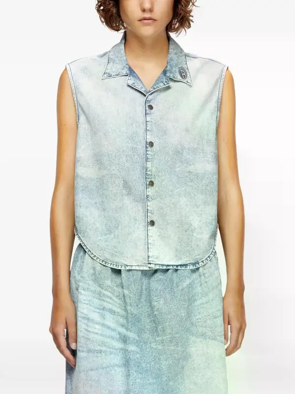 DIESEL® Logo-embroidered Denim Vest