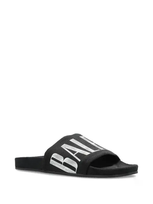 Balenciaga Logo-print Slides - Black