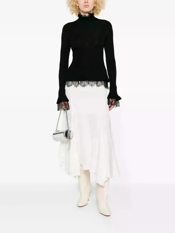 Ermanno Scervino Lace-trimmed Ruffled Sweater
