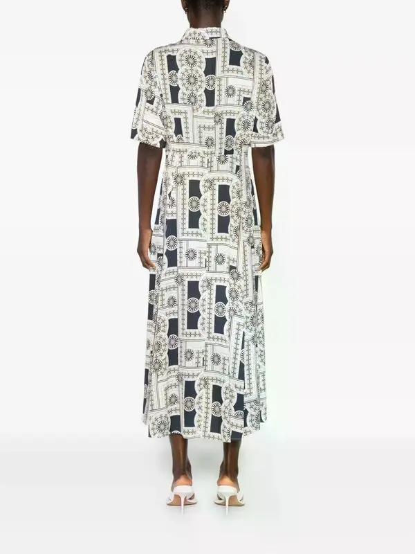 Marc O'polo Geometric-print Midi Shirt Dress