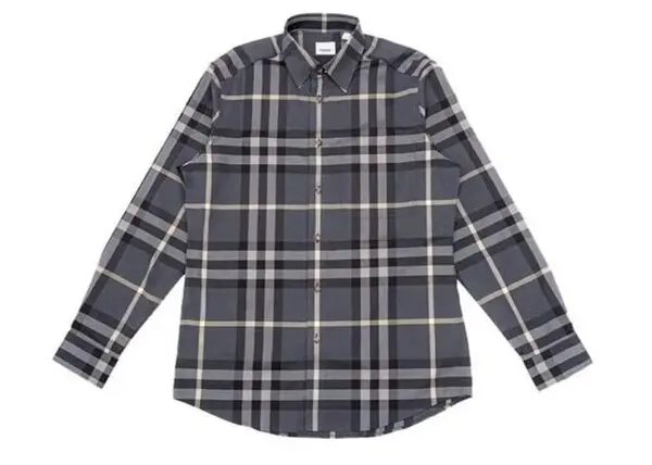 Burberry Check Cotton Shirt - Grey/white