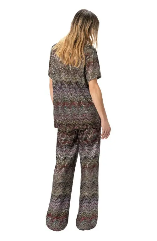 Missoni Loom Knit T-shirt With Zigzag Pattern And Sequins