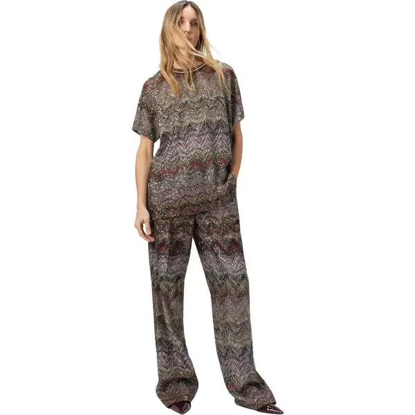 Missoni Loom Knit T-shirt With Zigzag Pattern And Sequins