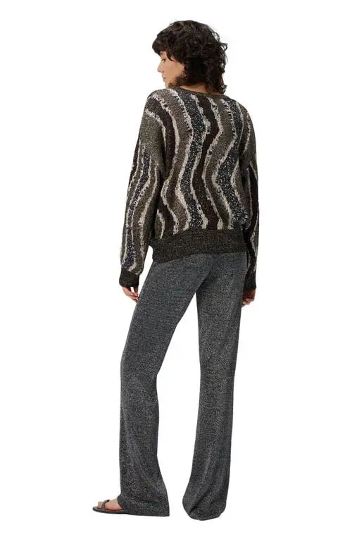 Missoni Straight-leg Long Pants In Vanisé Knit - Silver