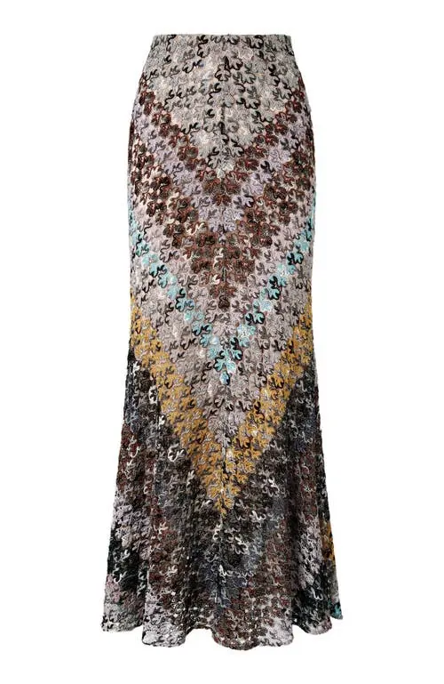 Missoni Flared Long Skirt In Lace
