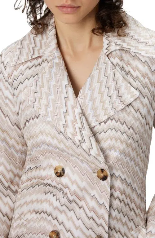 Missoni Wavy Zigzag Pattern Double-breasted Trench Coat
