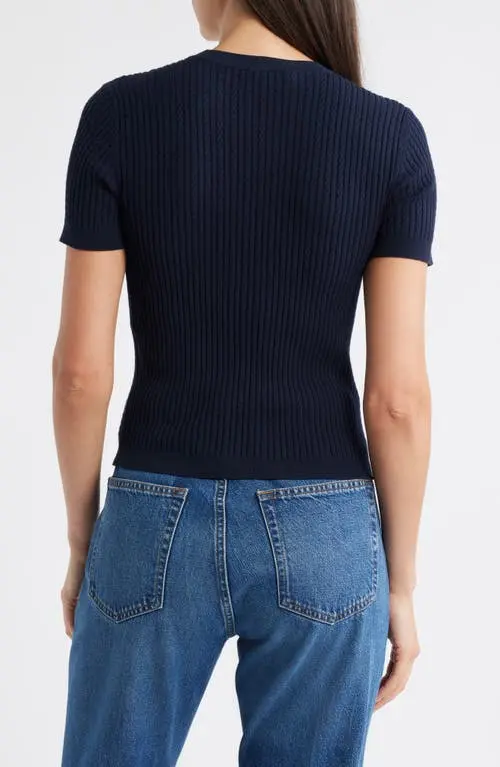 FRAME The Fine Cable Knit Top - Navy