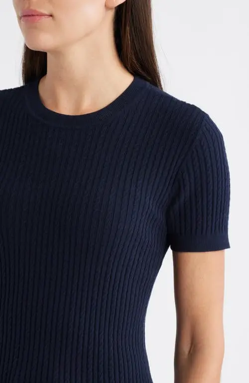 FRAME The Fine Cable Knit Top - Navy