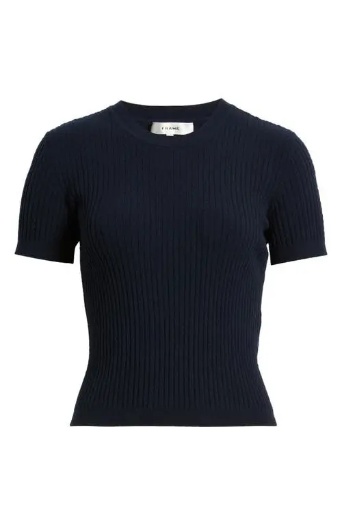 FRAME The Fine Cable Knit Top - Navy