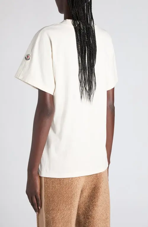 Moncler Logo Patch Cotton T-shirt - White Alyssum