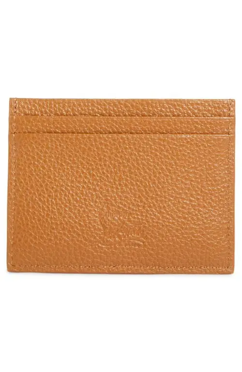 CHRISTIAN LOUBOUTIN Mooncrest Grained Leather Card Case - Cuoio
