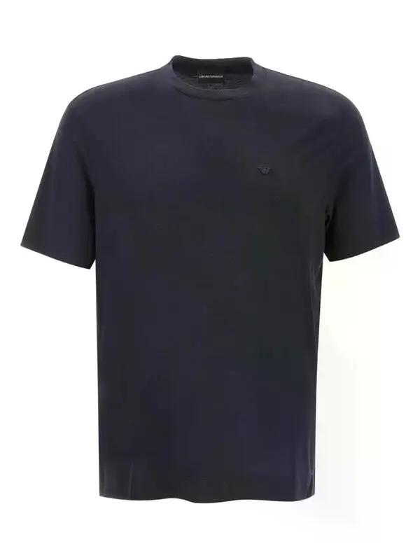 Emporio Armani Logo-embroidered Crew-neck T-shirt - Blue