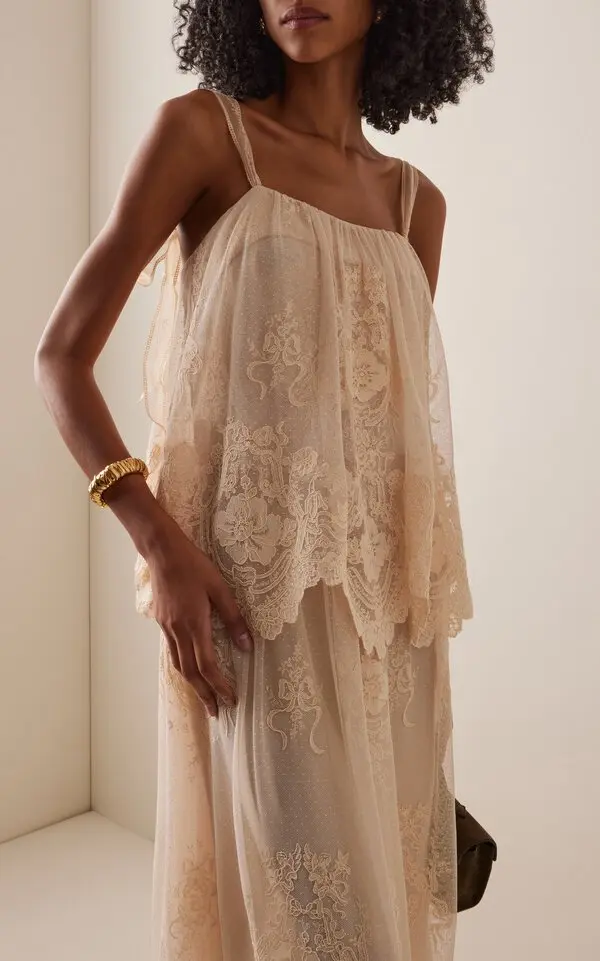 Zimmermann Hypnotic Tiered Lace Maxi Slip Dress