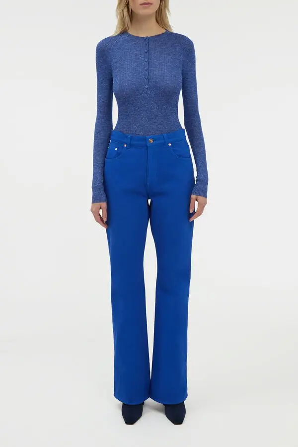 Gabriela Hearst Anges Knit Henley Cashmere Silk Hemp