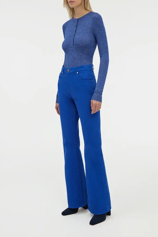 Gabriela Hearst Anges Knit Henley Cashmere Silk Hemp