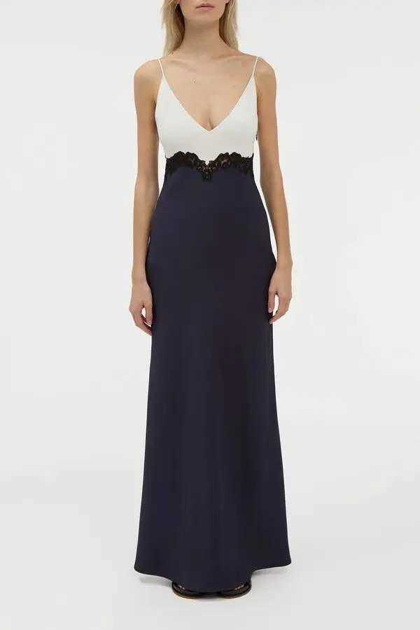 Gabriela Hearst Amaryllis Lace Dress - Dark Navy