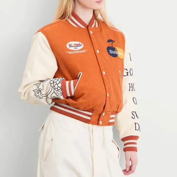 SUNDAYFRUITMARKET Golden Hour Varsity Jacket