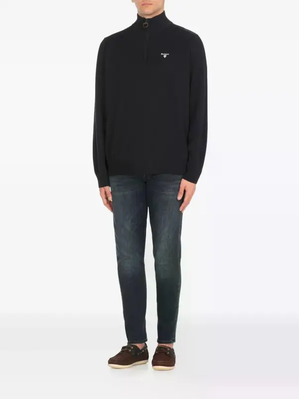Barbour Half-zip Ribbed Trim Sweater