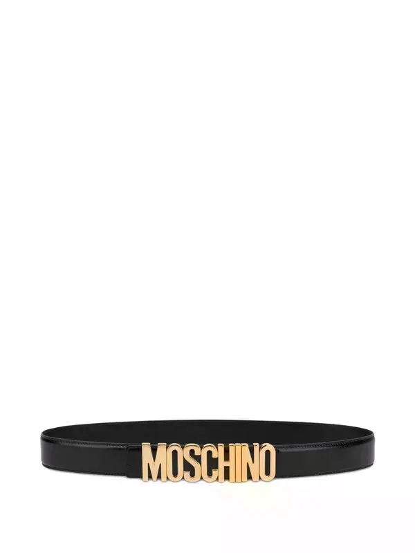 Moschino Logo Buckle Belt - Black
