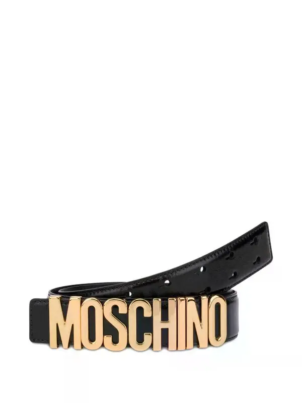 Moschino Logo Buckle Belt - Black