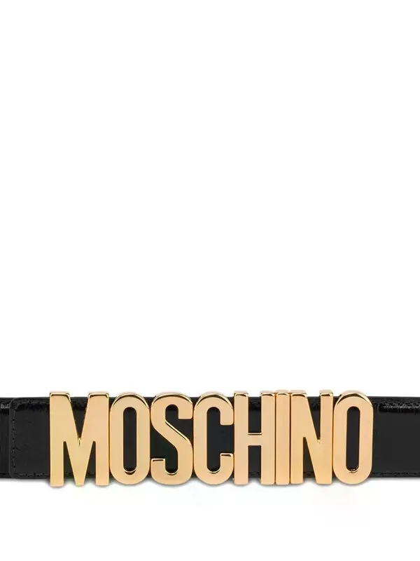 Moschino Logo Buckle Belt - Black