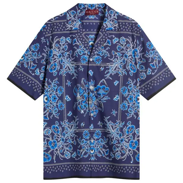 Gucci Flower Bandana Print Shirt - Blue