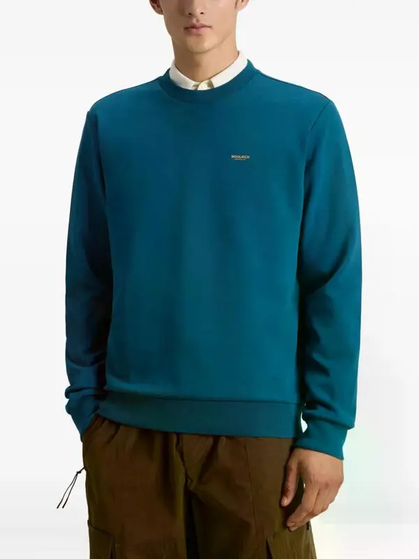 Woolrich Logo Interlock Crew-neck Sweater - Blue