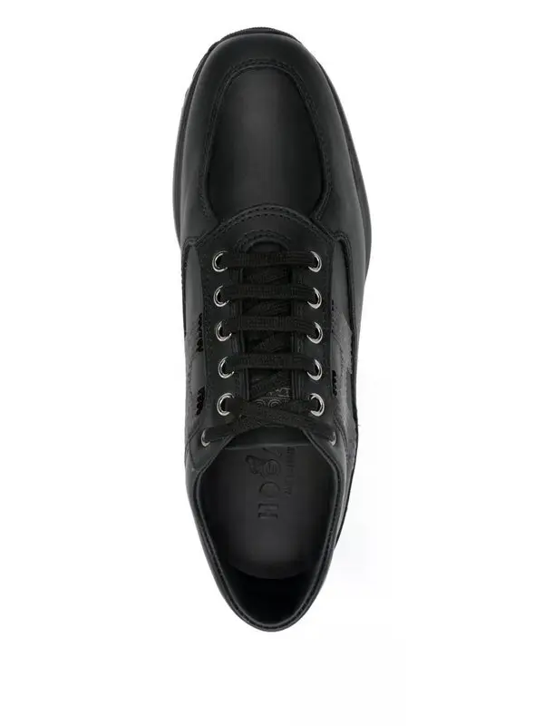 Hogan Interactive Sequin-panel Leather Trainers - Black
