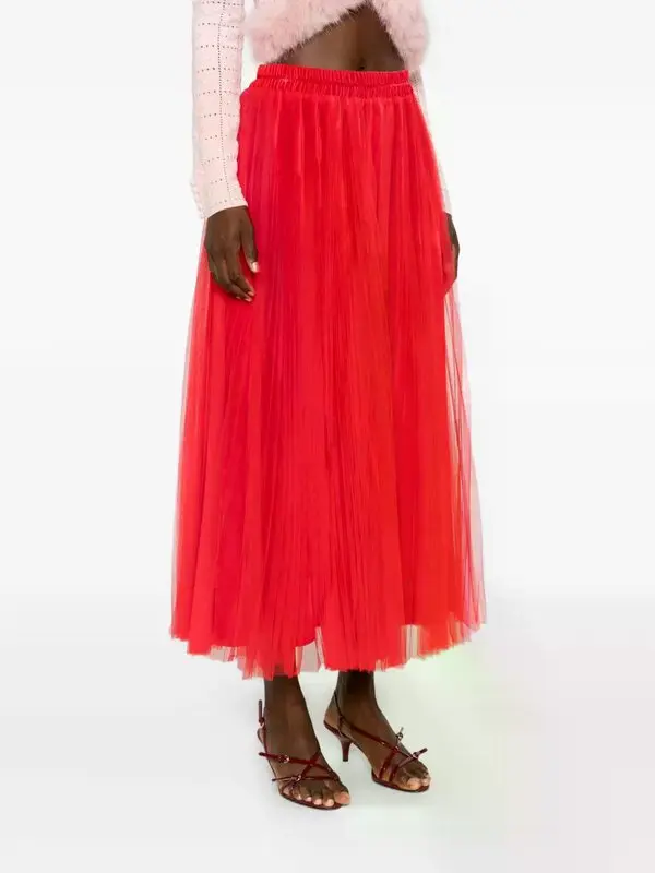 STYLAND Pleated Tulle Midi Skirt