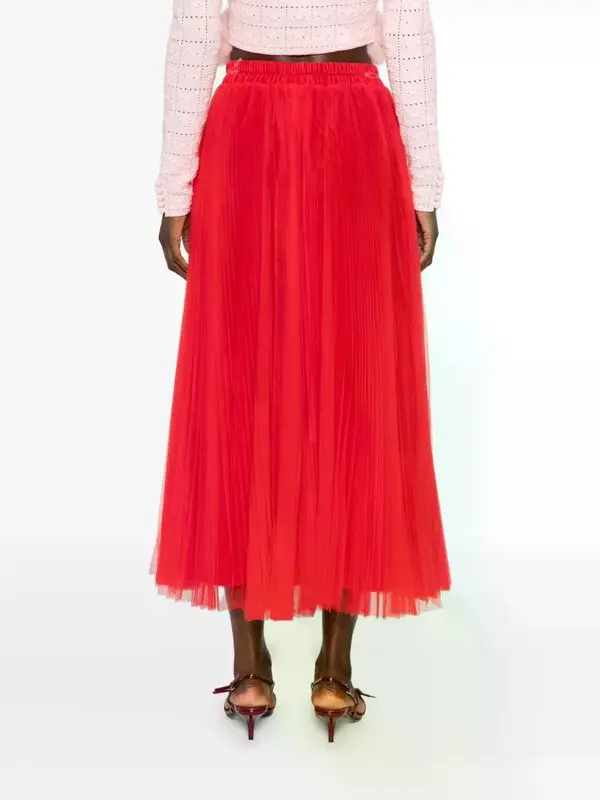 STYLAND Pleated Tulle Midi Skirt