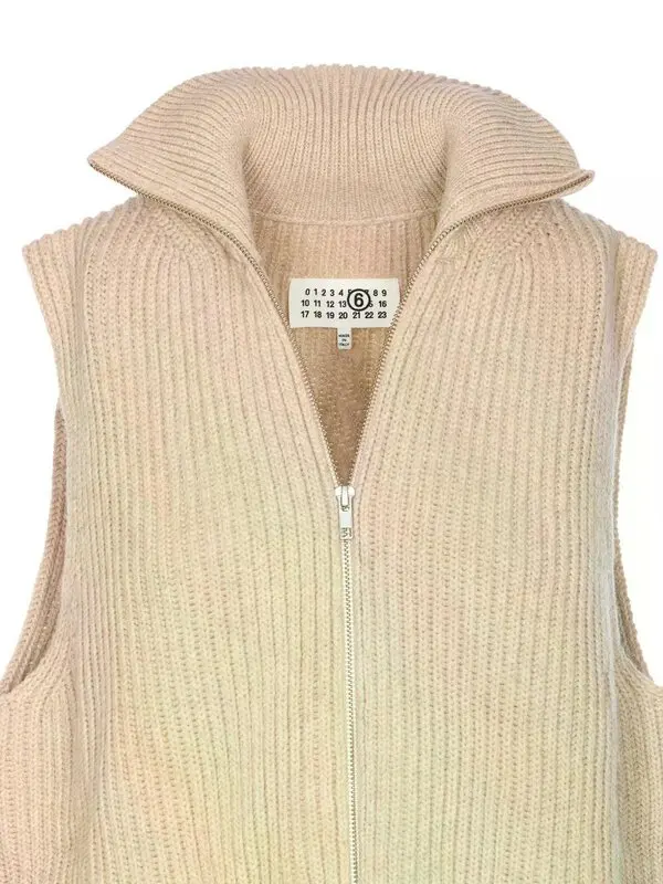 MAISON MARGIELA High Neck Zip-front Top - Neutrals