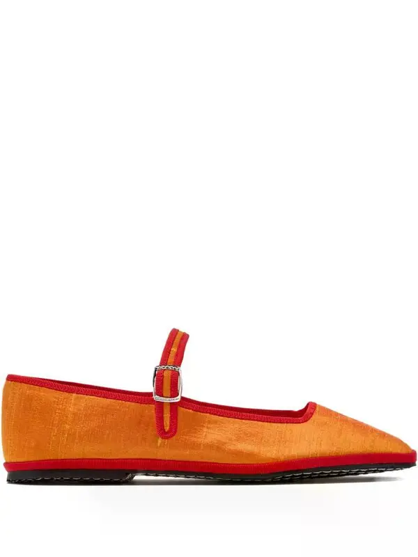 CAPULETTE Buckle-strap Ballet Flats - Orange
