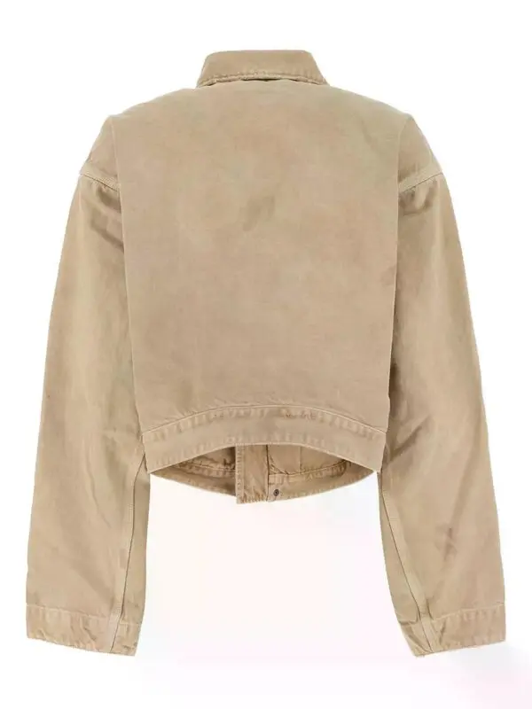 Balenciaga Beige Cotton Zipped Pocket Denim Jacket