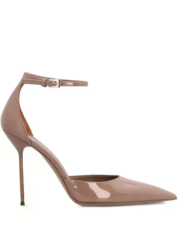 Paris Texas 105mm Lidia Ankle-strap Patent-leather Pumps - Neutrals