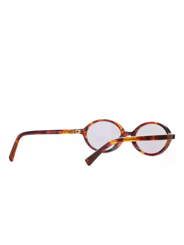 Miu Miu Tortoiseshell Oval-frame Sunglasses - Brown